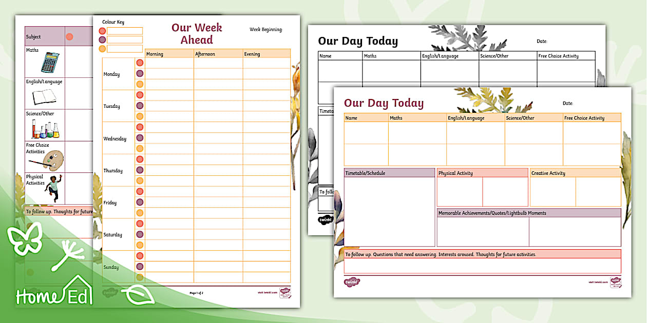 Daily and Weekly Home Educator Planning - Resource Pack