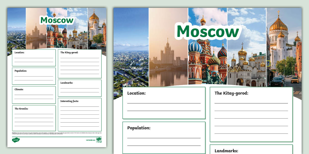Moscow Fact File Template - Twinkl Primary (Lehrer gemacht)