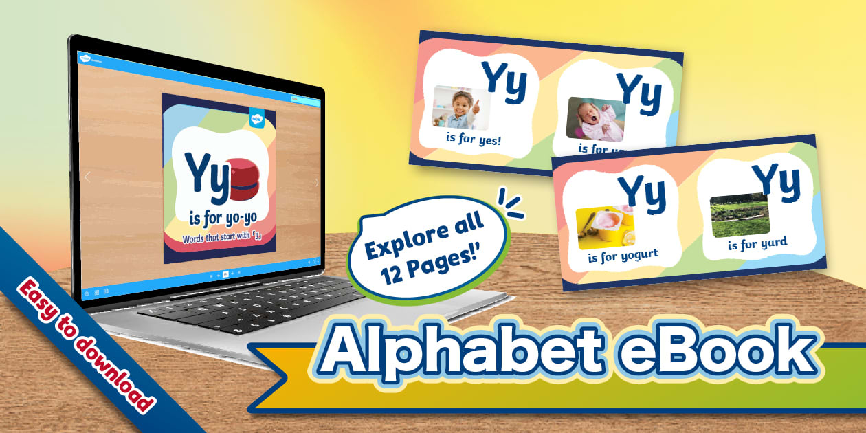 Alphabet eBook｜Y is for yo-yo｜Twinkl英語絵本｜幼児絵本｜電子絵本
