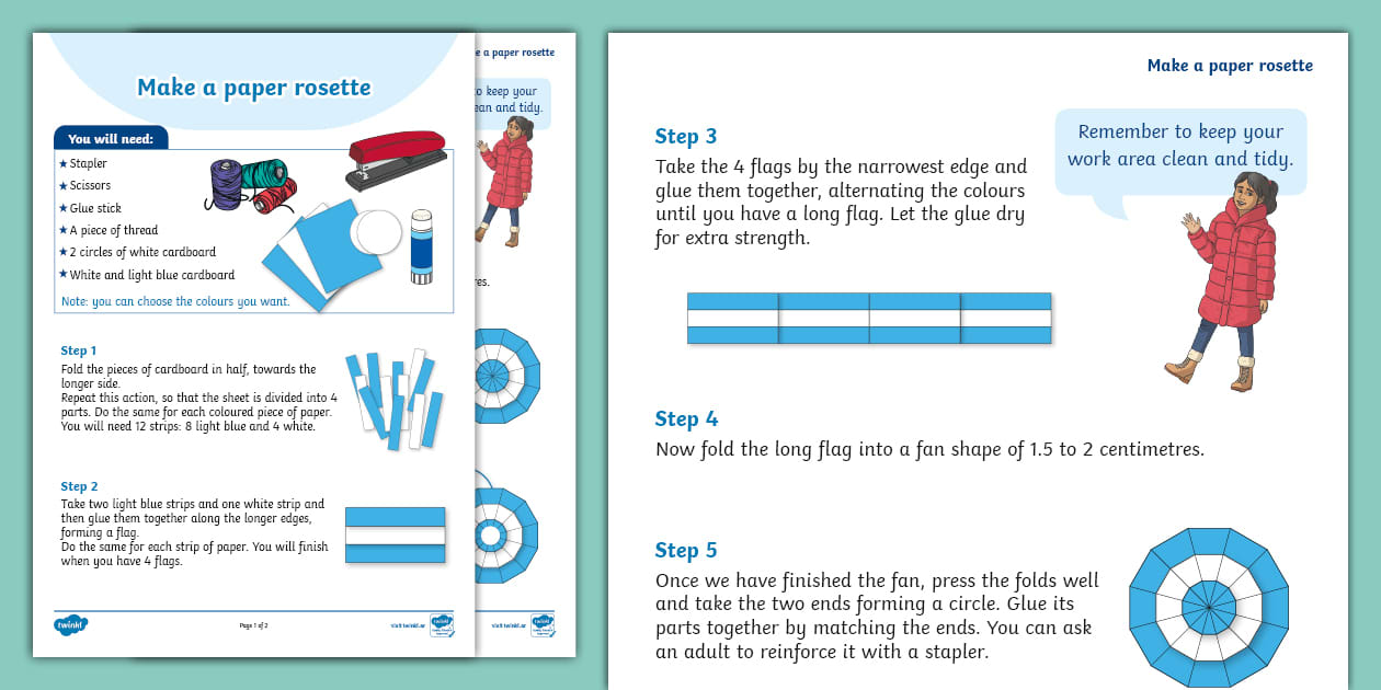 Craft: make a paper rosette (teacher made) - Twinkl