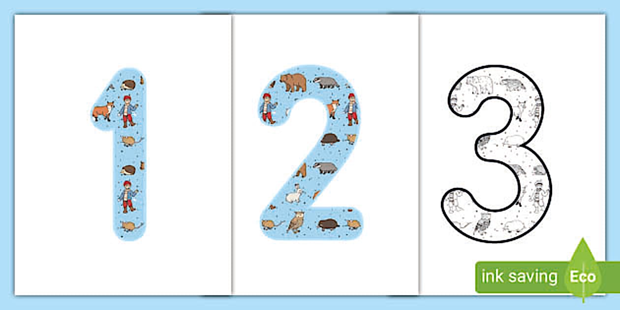 The Mitten Story Numbers (teacher made) - Twinkl