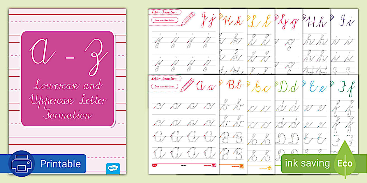 Upper And Lowercase Letter Formation | Cursive Font - Twinkl
