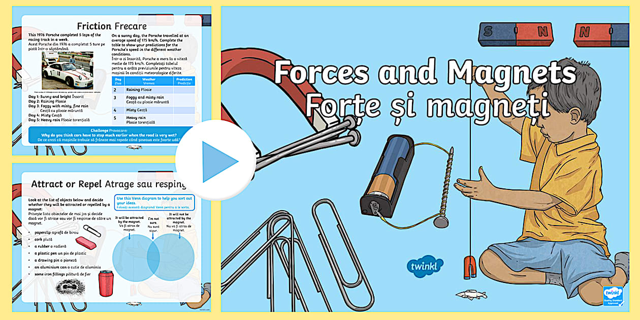 Forces and Magnets PowerPoint English/Romanian - Year 3 Early Morning
