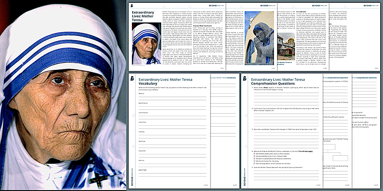 Extraordinary Lives: Mother Teresa Reading Comprehension