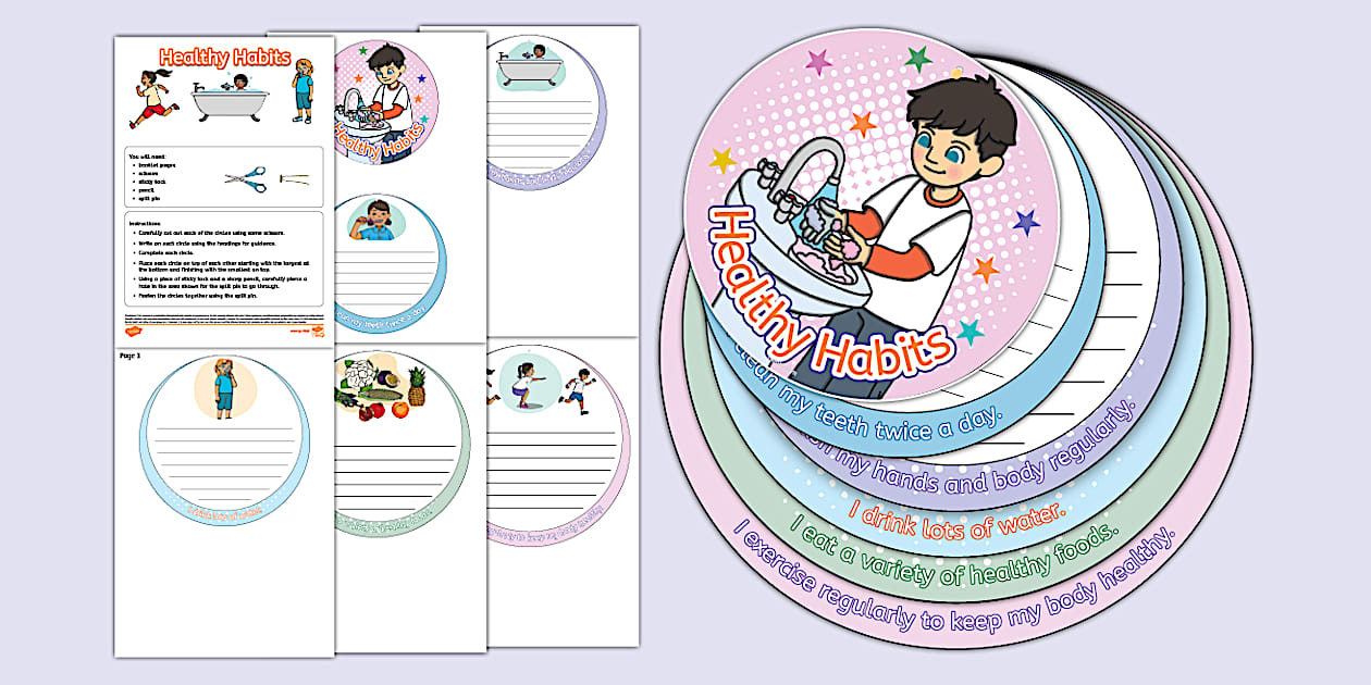 Healthy Habits Circles Booklet (teacher made) - Twinkl