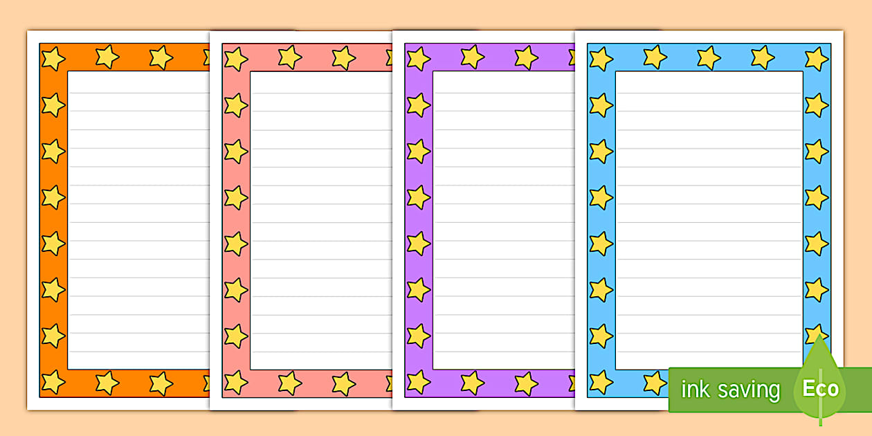 Colorful Stars Page Border Pack - Printable Borders for Kids