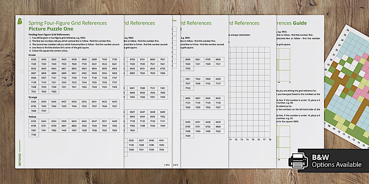 Spring Grid References Puzzles | Beyond Geography - Twinkl