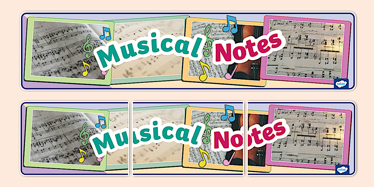 Musical Notes Photo Display Banner (teacher made) - Twinkl