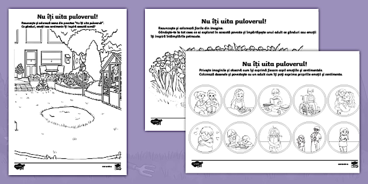 Nu îți uita puloverul! – Desene de colorat mindfulness