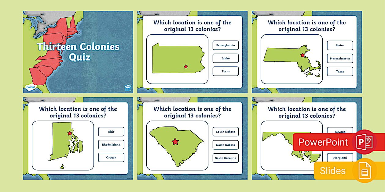 Thirteen Colonies Quiz Game | Questions and Answers | Twinkl