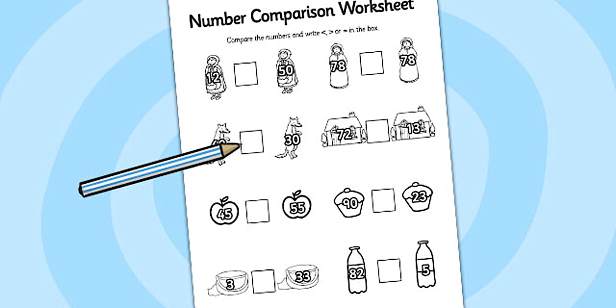 Editable Little Red Riding Hood Number Comparison Worksheets