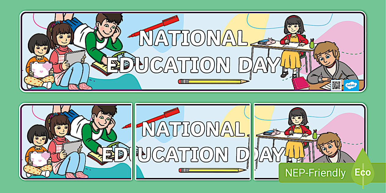 National Education Day Display Banner (Hecho por educadores)