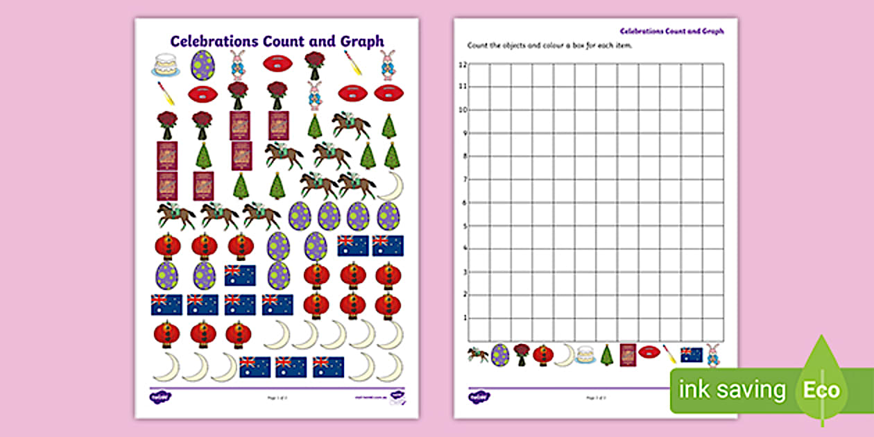 Celebrations Count and Graph Worksheet (teacher made)