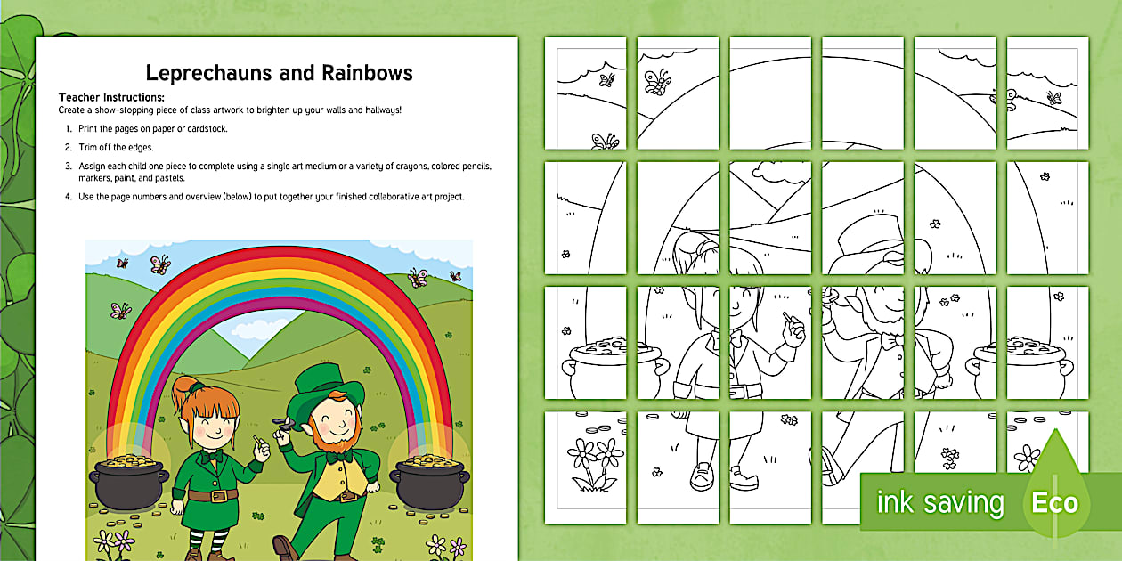 Leprechauns and Rainbows Collaborative Art Pack | twinkl