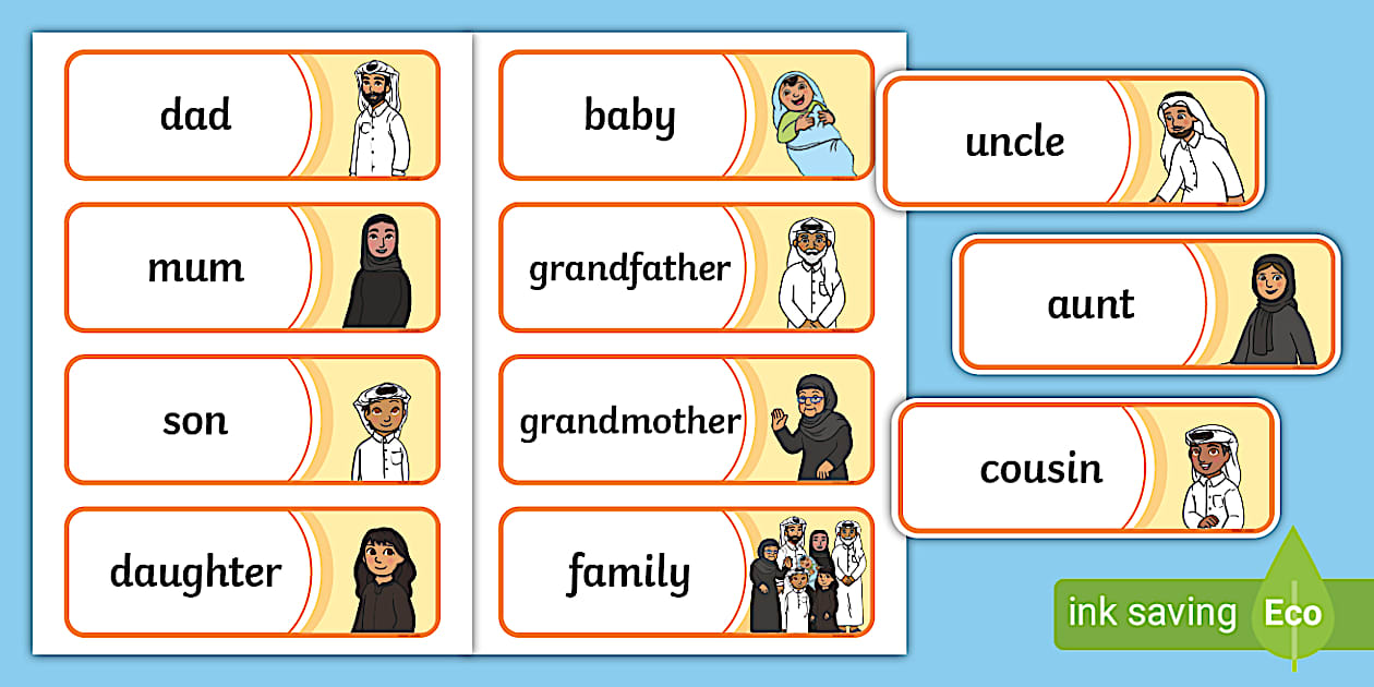 My Family Word Cards (Lehrer gemacht) - Twinkl