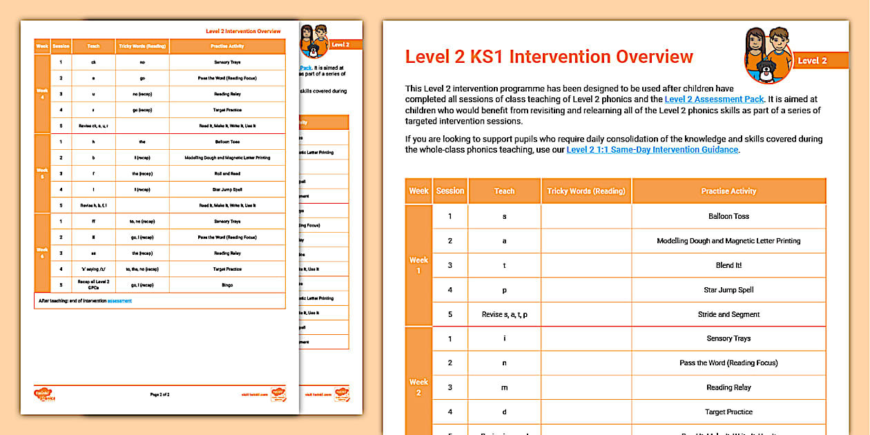 KS1 Level 2 Intervention - Overview - Twinkl