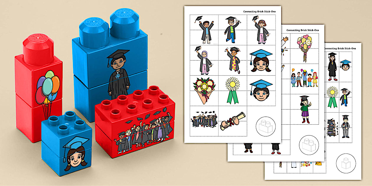 Graduation - Connecting Bricks (teacher made) - Twinkl