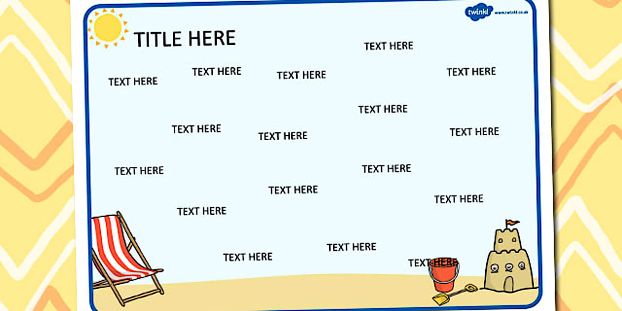 Seaside Themed Editable Word Mat (teacher made) - Twinkl