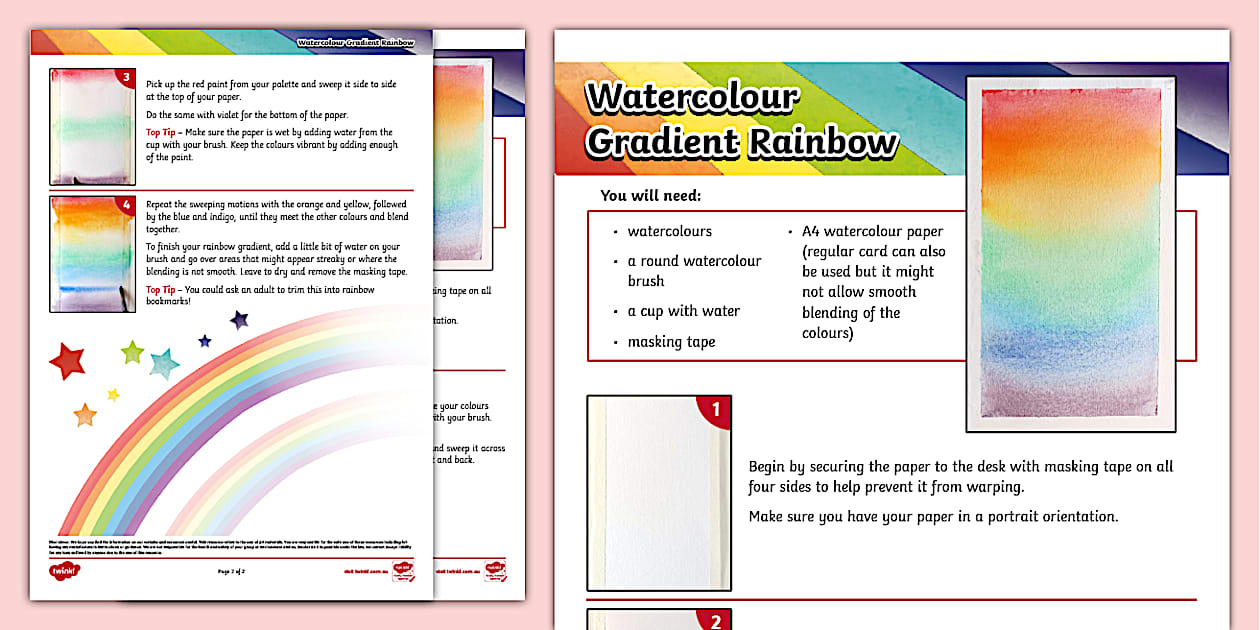 Watercolour Gradient Rainbow Activity (teacher made)