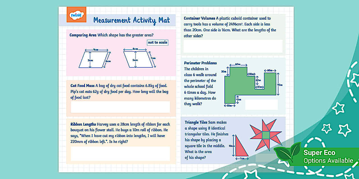 Measurement Activity Mat (Ages 10 - 11) (teacher made)