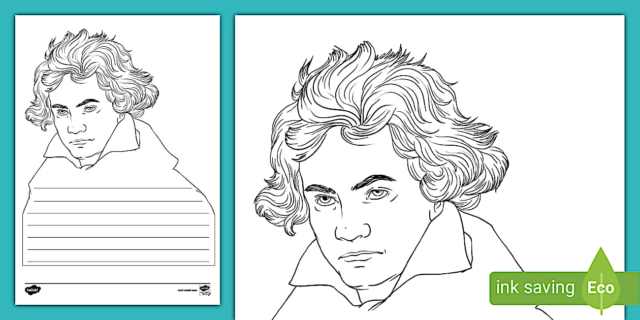 Beethoven Writing Template (Teacher-Made) - Twinkl