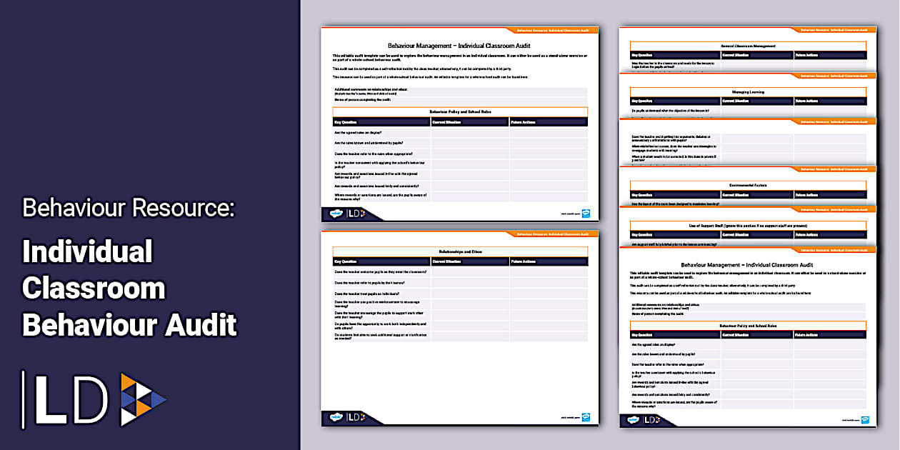 Behaviour Resource: Individual Classroom Management Audit
