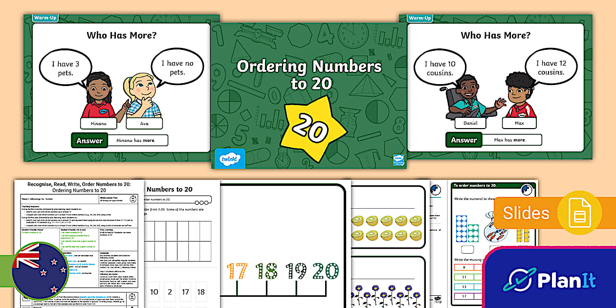 Phase 1 Number Structure: Ordering Numbers to 20 - Twinkl