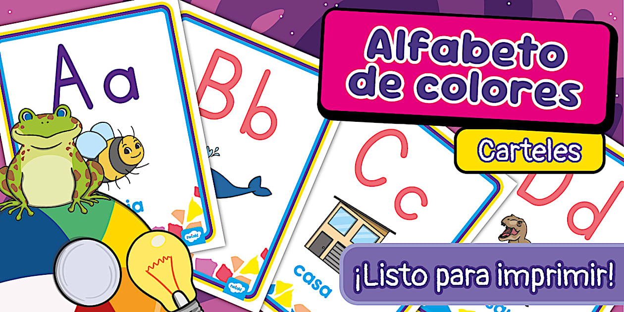 Alfabeto ilustrado con letras mayúsculas y minúsculas