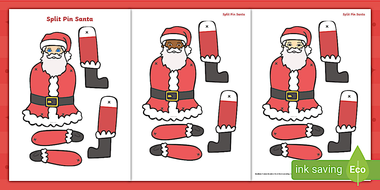 Split Pin (Santa) (Teacher-Made) - Twinkl
