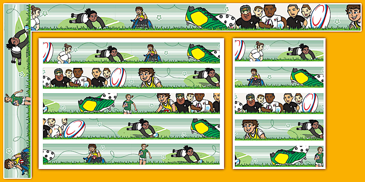 Rugby Display Borders - Twinkl - KS1 (teacher made) - Twinkl