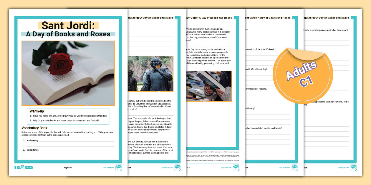 Sant Jordi: A Day of Books and Roses (l'enseignant a fait)