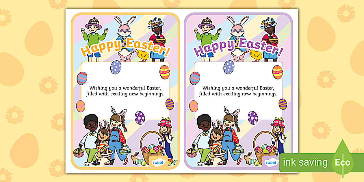 Happy Easter! Card Inserts (teacher made) - Twinkl