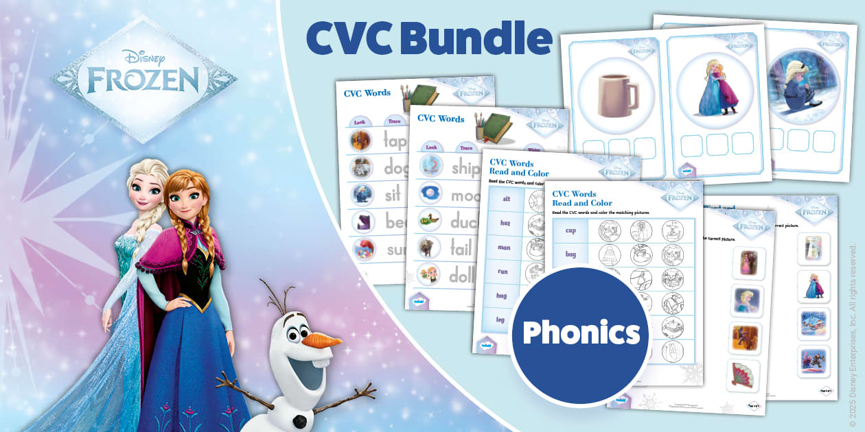 Frozen: CVC Activity Pack for K-1st Grade