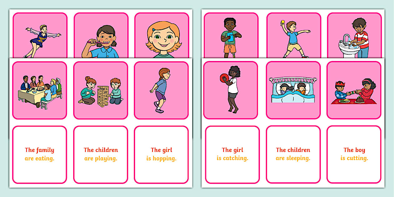 Picture Description Cards: Who, Doing What? Pack 2 - Twinkl