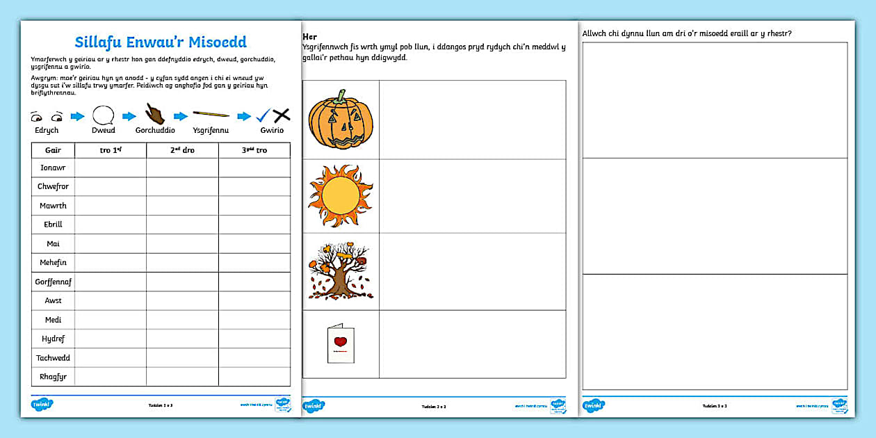 Sillafu Enwau'r Misoedd (teacher made) - Twinkl
