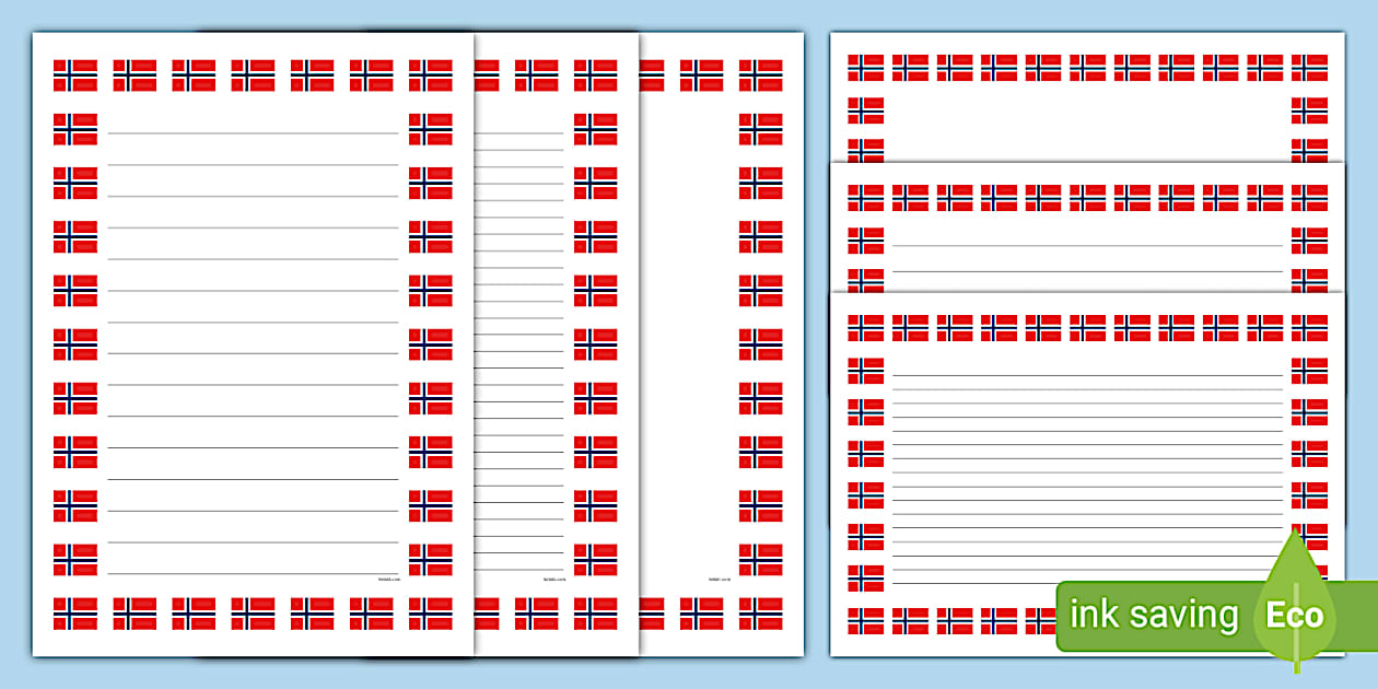 Norway Flag Page Borders - KS2 - Geography - Europe - Twinkl
