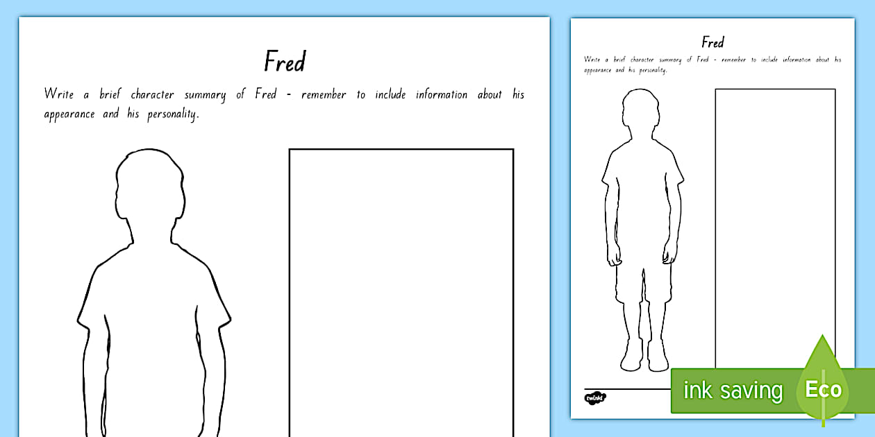 Term 2 Week 1 Year 5 and 6 Character Study of Fred Worksheet to Support