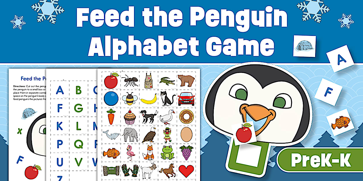 Feed the Penguin Beginning Sounds Alphabet Game