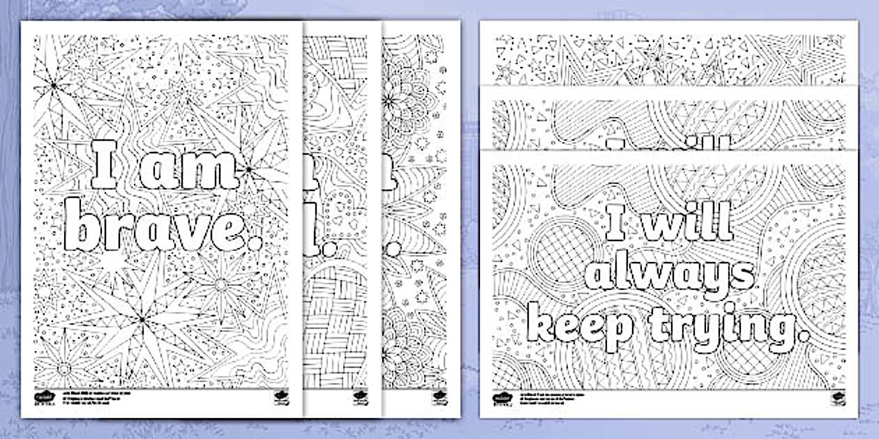 Positive Affirmations Colouring Sheets Printable | Twinkl
