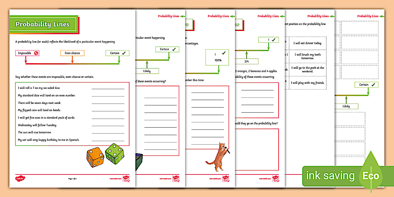 Probability Lines (teacher made) - Twinkl