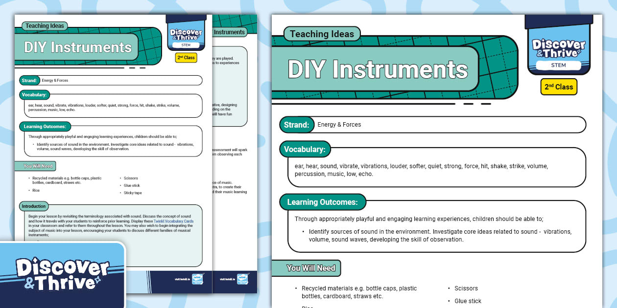 Sound DIY Instruments for 1st/2nd Class (teacher made)