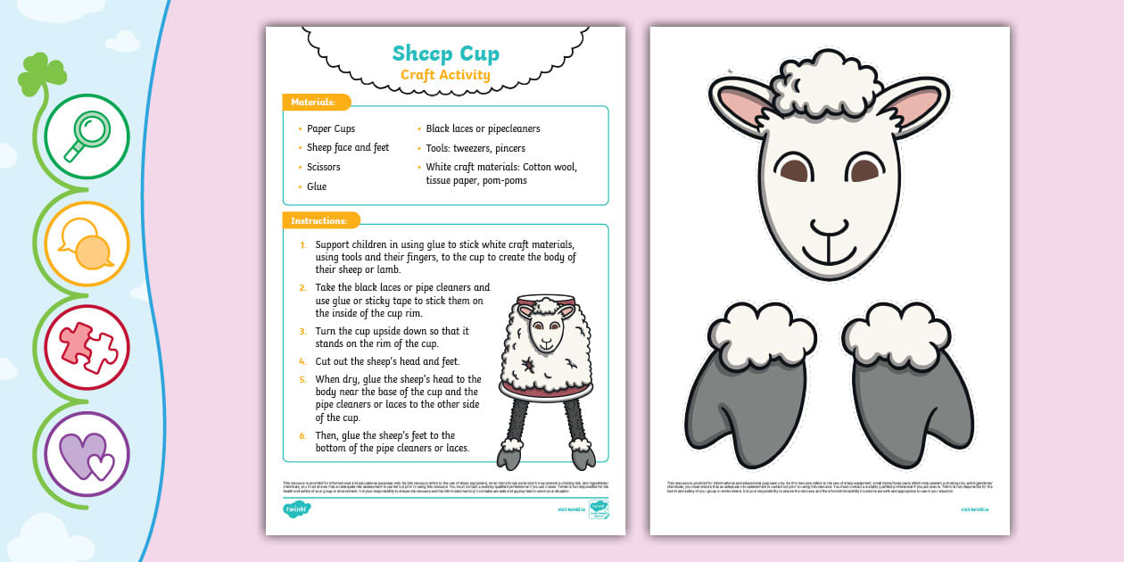 Sheep Cup Craft Activity (teacher made) - Twinkl