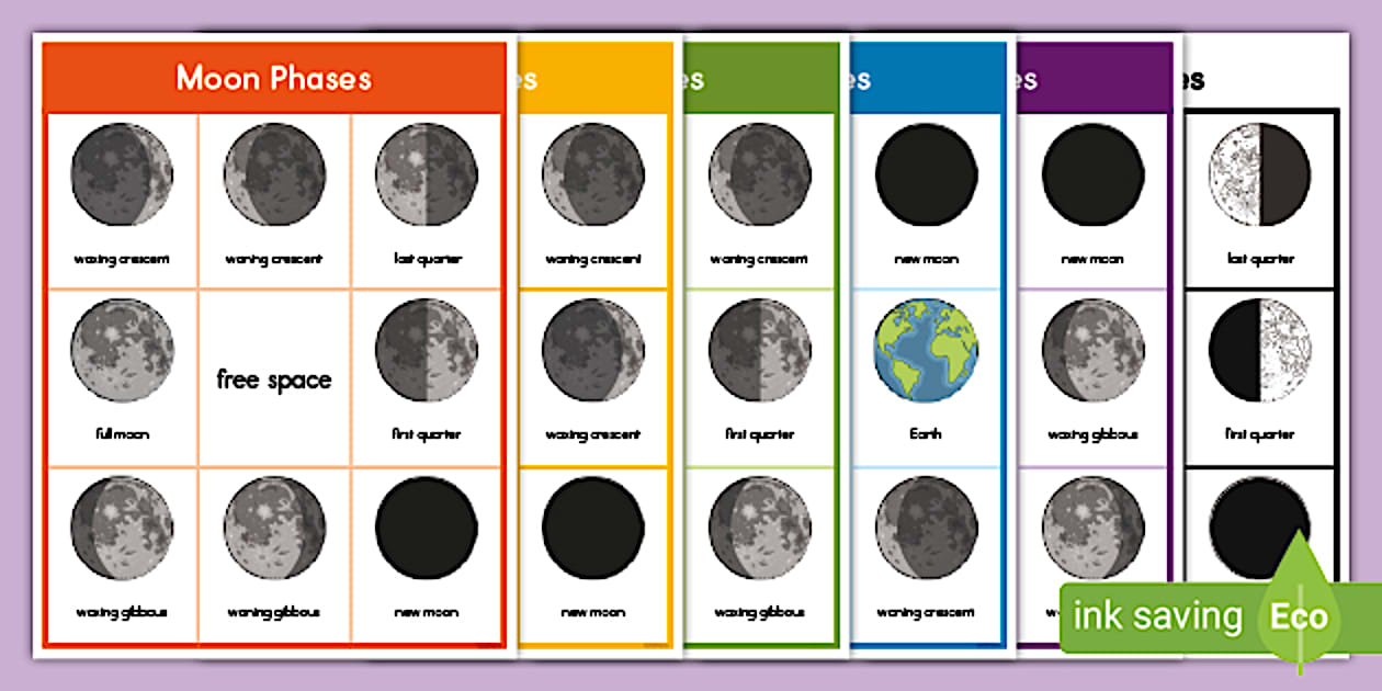 Moon Phases Bingo | Earth and Space Science Resources