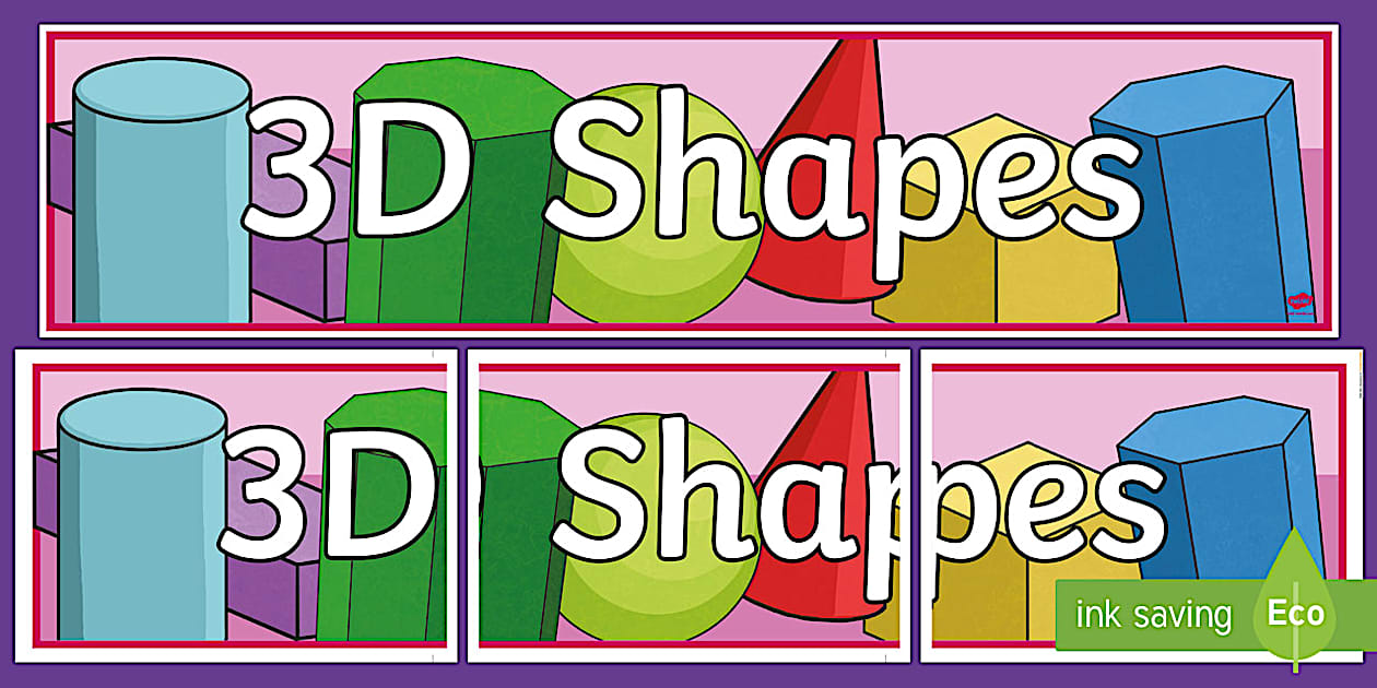 3D Shapes Display Banner - Twinkl