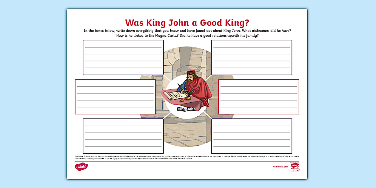Was King John a Good King? Mind Map (teacher made) - Twinkl