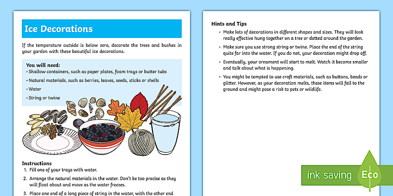 Ice Decorations Craft Instructions (teacher made) - Twinkl