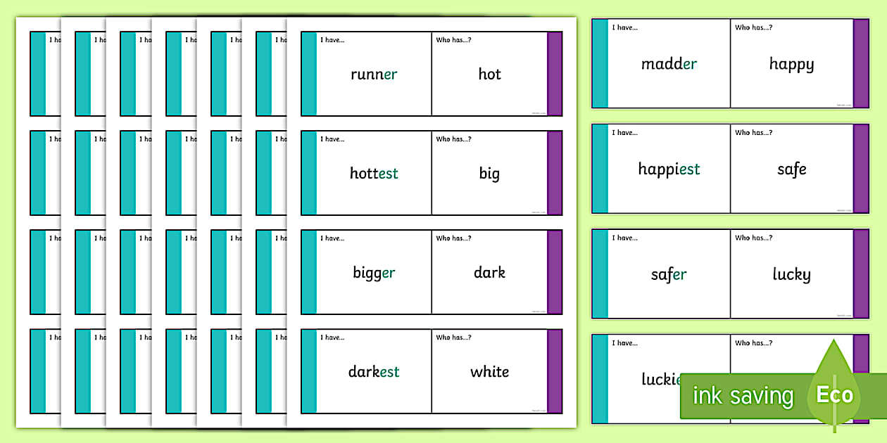 Editable Suffix -er and -est Loop Cards - Twinkl