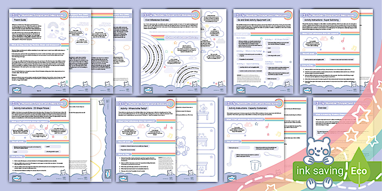 3-4 Years Number Shape Measures Twinkl Tots Pack - Twinkl