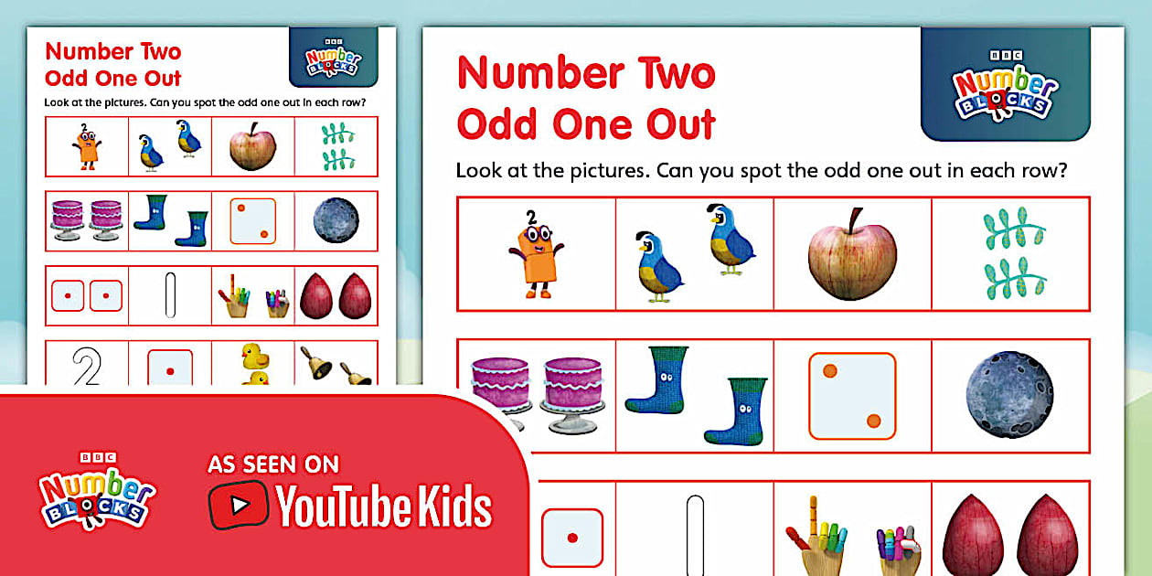 Numberblocks: Number Two Odd One Out Activity Sheet - Twinkl