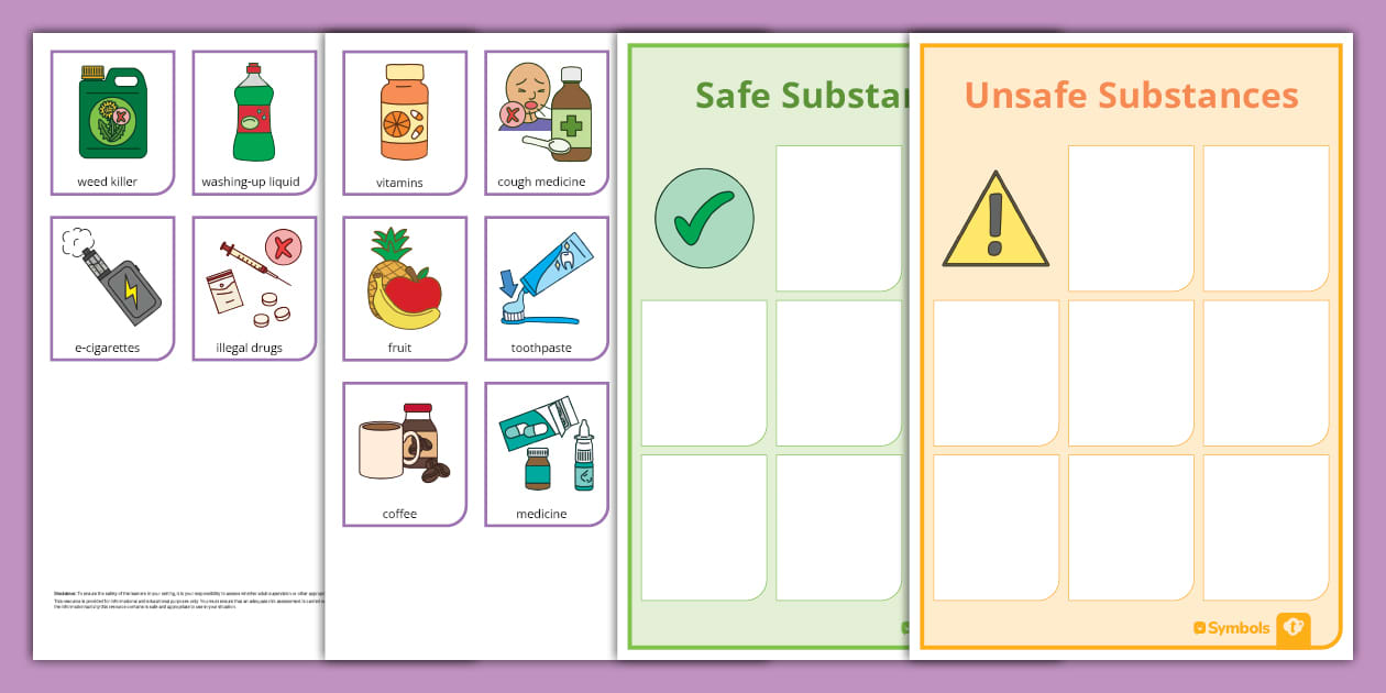 Twinkl Symbols: Older Learners: Safe and Unsafe Substances